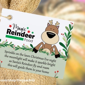 Magic Reindeer Food Label – Christmas Gift Tag (printable PDF) - Etsy
