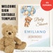 Spanish Baby Shower Welcome Sign Boy Teddy Bear | Editable Boy Baby ...