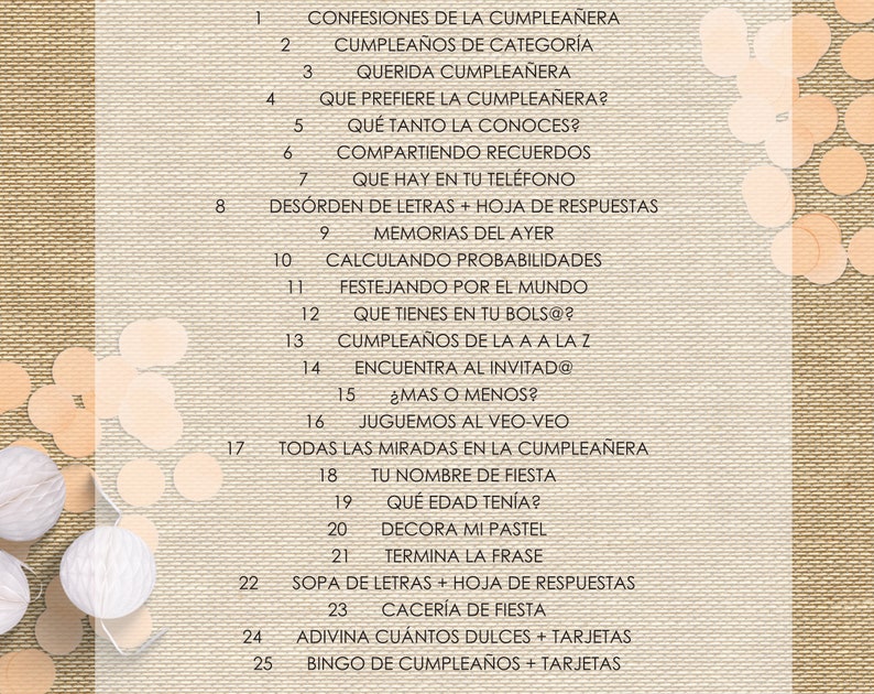 Spanish Birthday Party Games for Her | Juegos Fiesta De Cumpleaños En ...