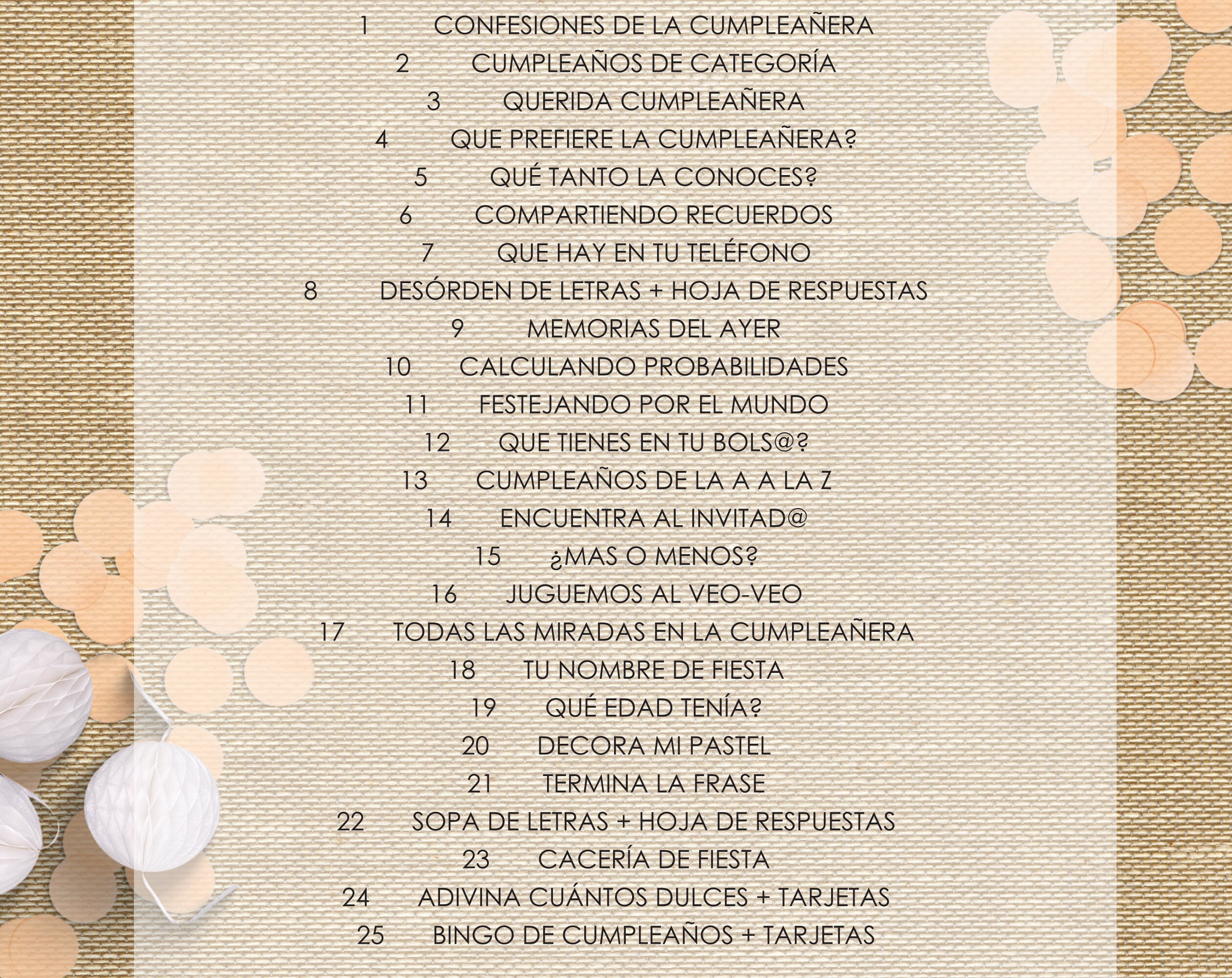 Spanish Birthday Party Games for Her | Juegos Fiesta De Cumpleaños En ...