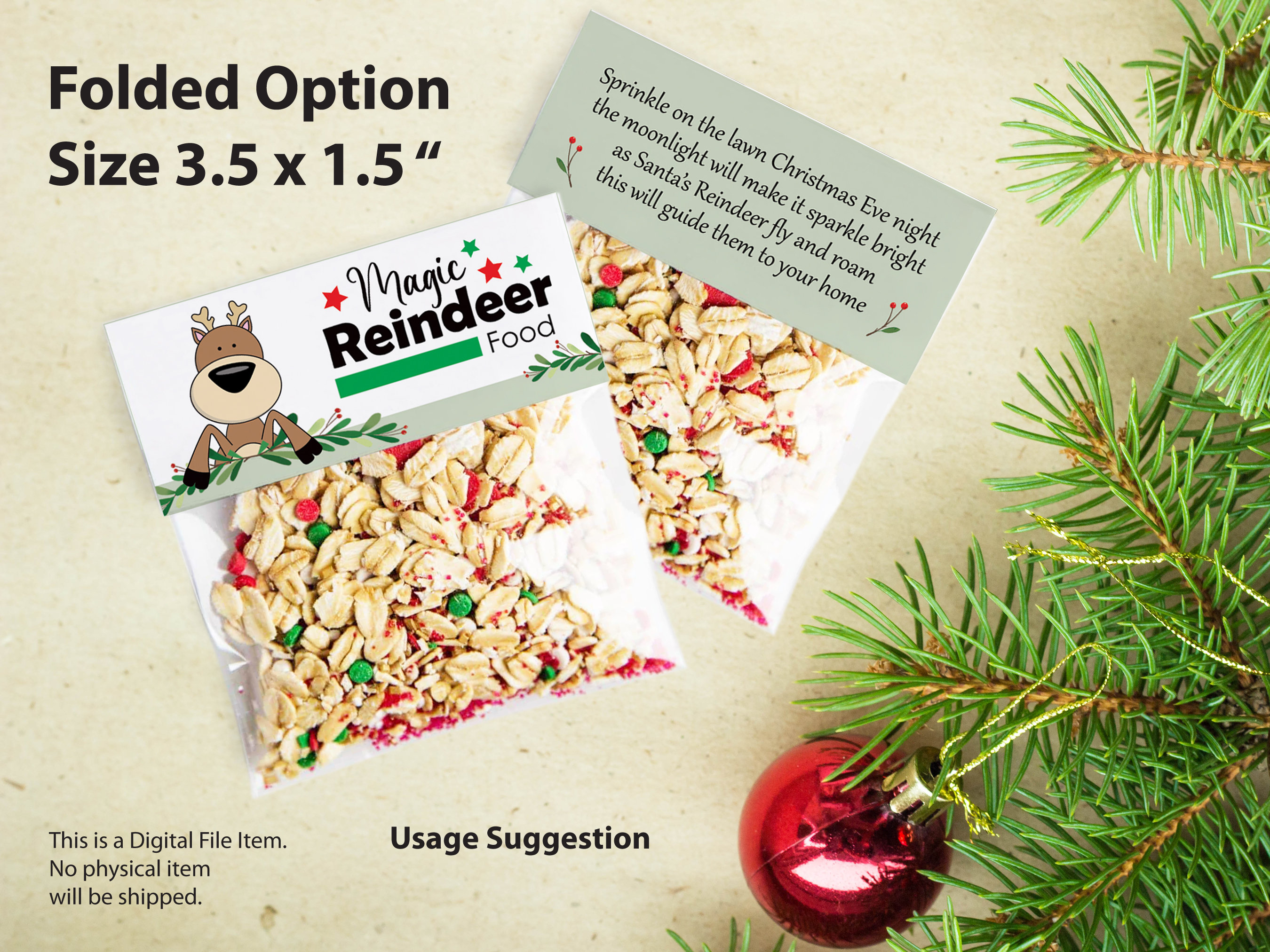 Magic Reindeer Food Label - Printable Christmas Reindeer Food Gift Bag ...