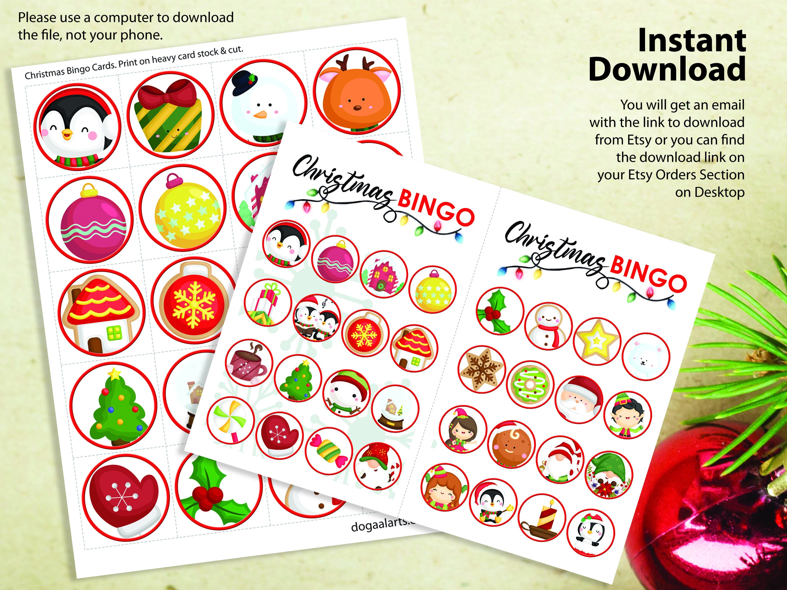 Christmas Party Games | Printable Christmas Bingo | Holiday Bingo Cards ...