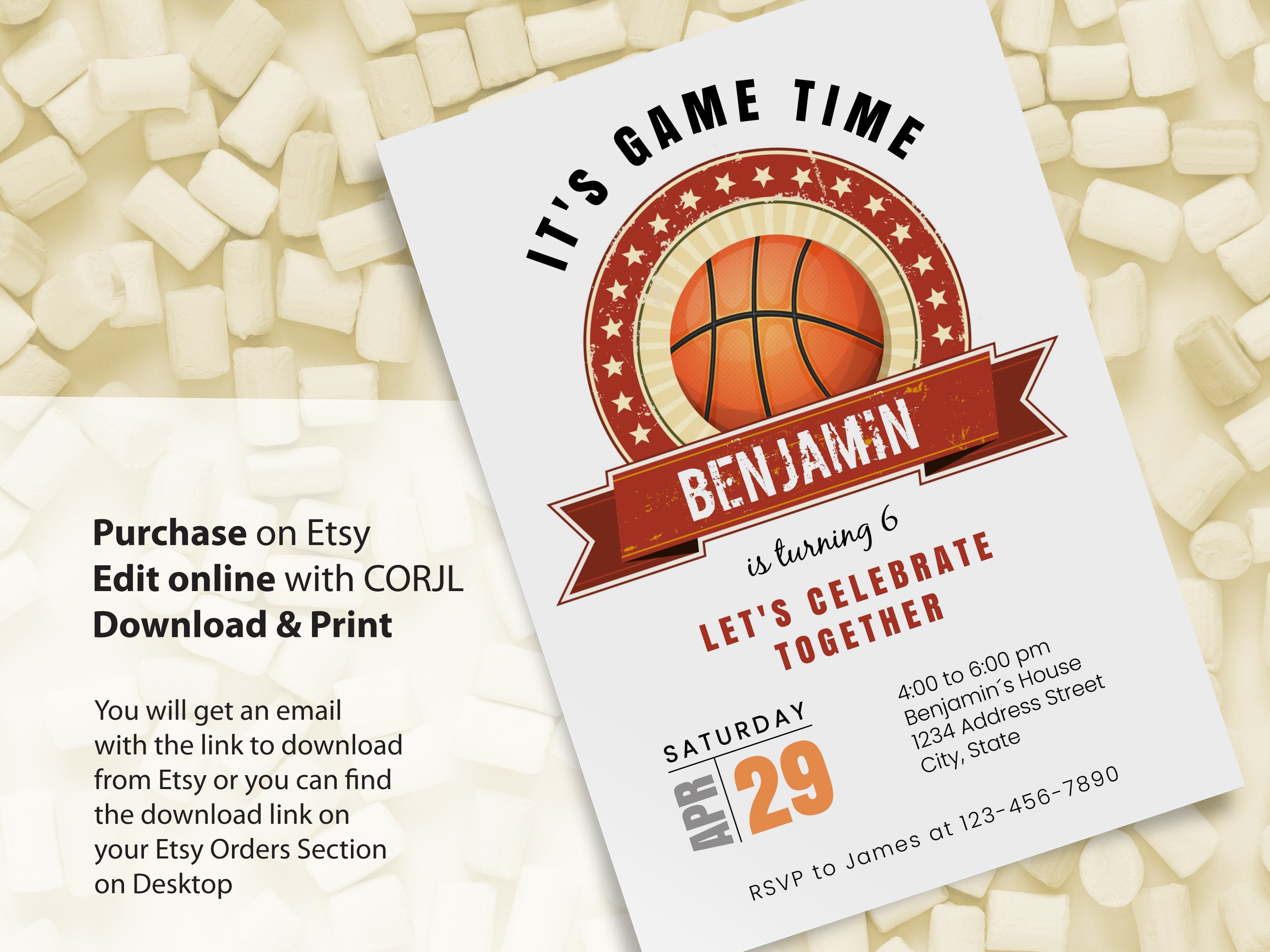 Basketball Birthday Invitation Digital | Basketball Theme Party ...