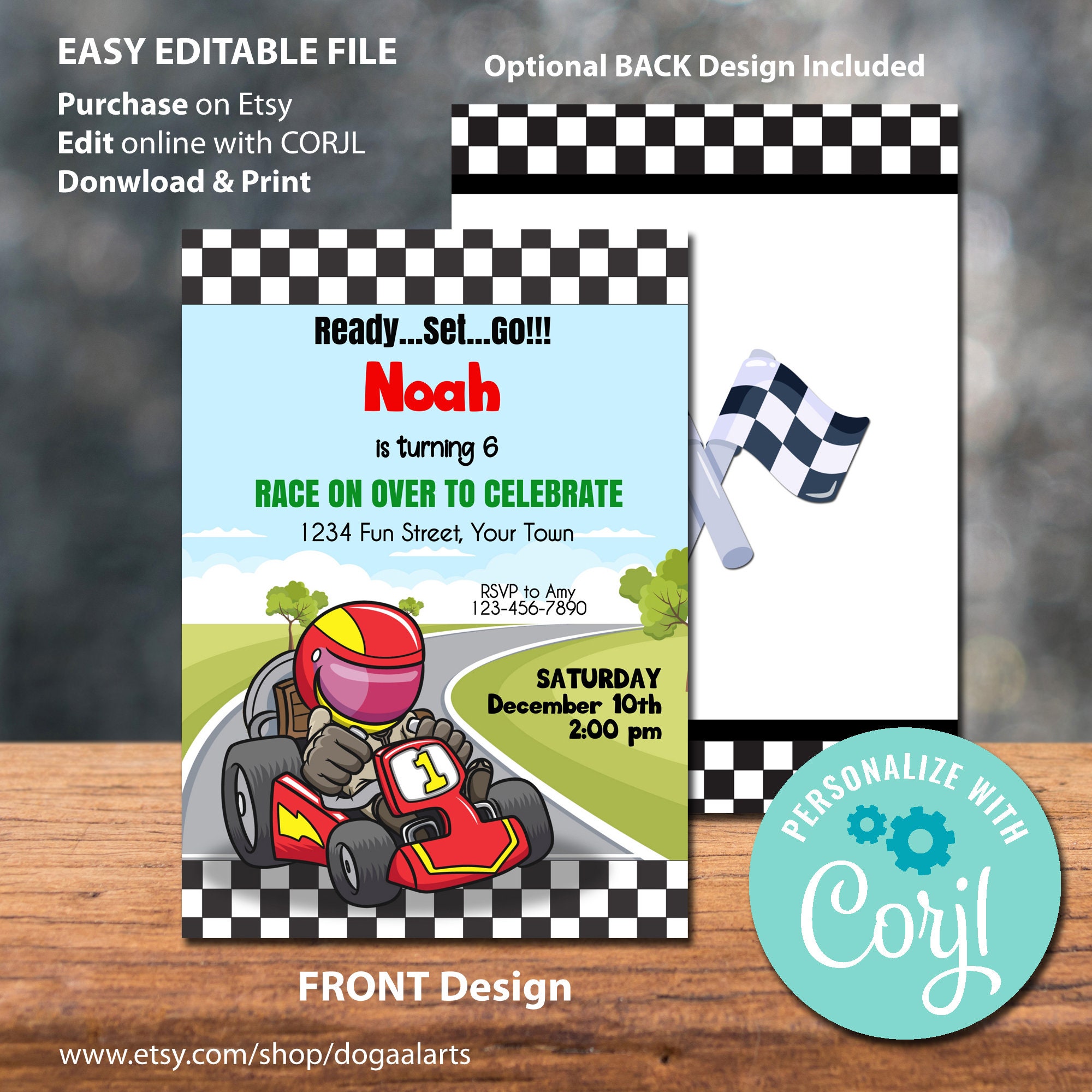 Race Car Invites | Race Cars Birthday | Boy Birthday | Traffic ...