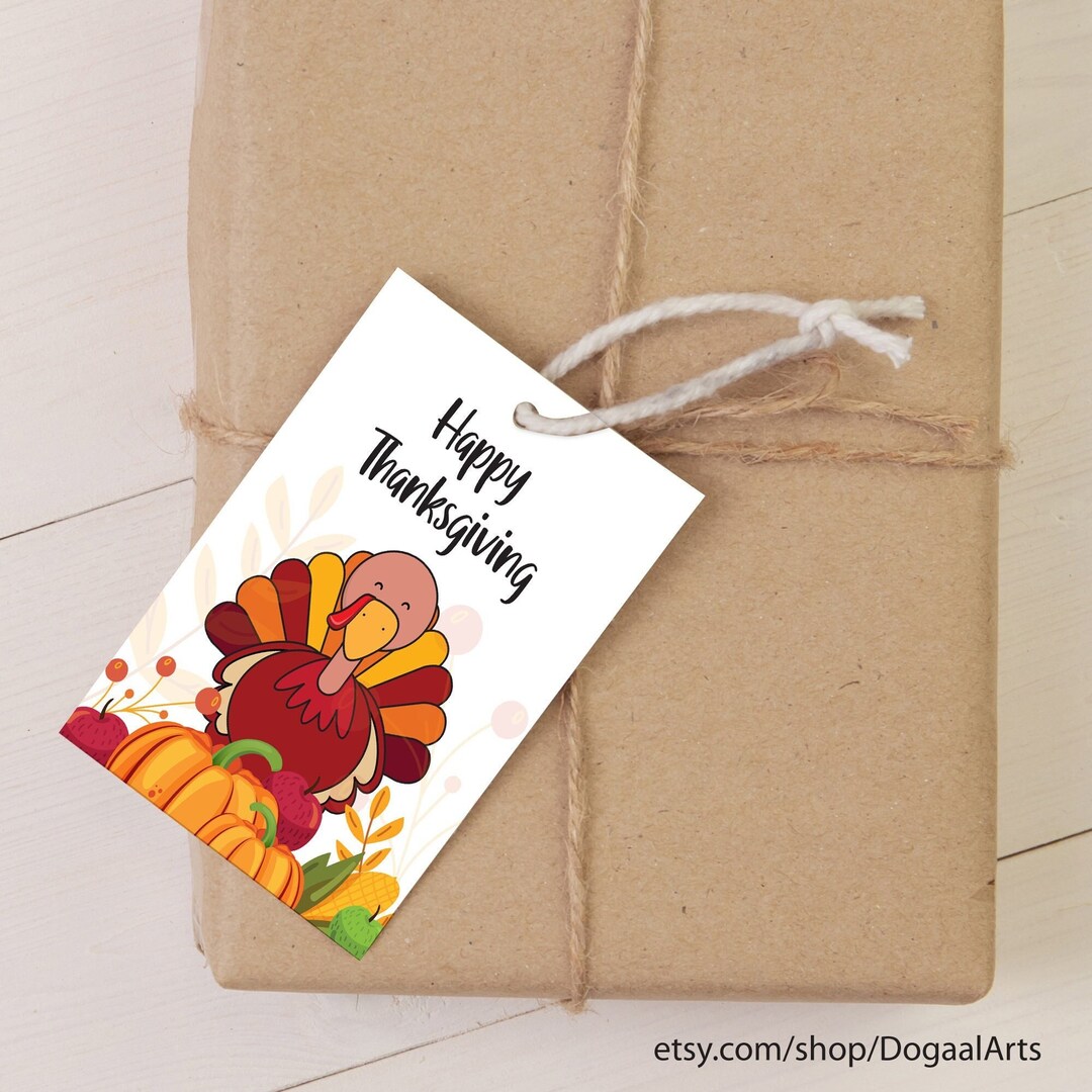 Printable Thanksgiving Turkey Gift Tags – 3 Sizes (digital Download) - Etsy