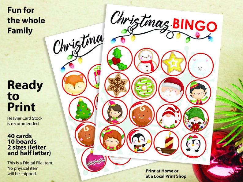 Christmas Party Games | Printable Christmas Bingo | Holiday Bingo Cards ...