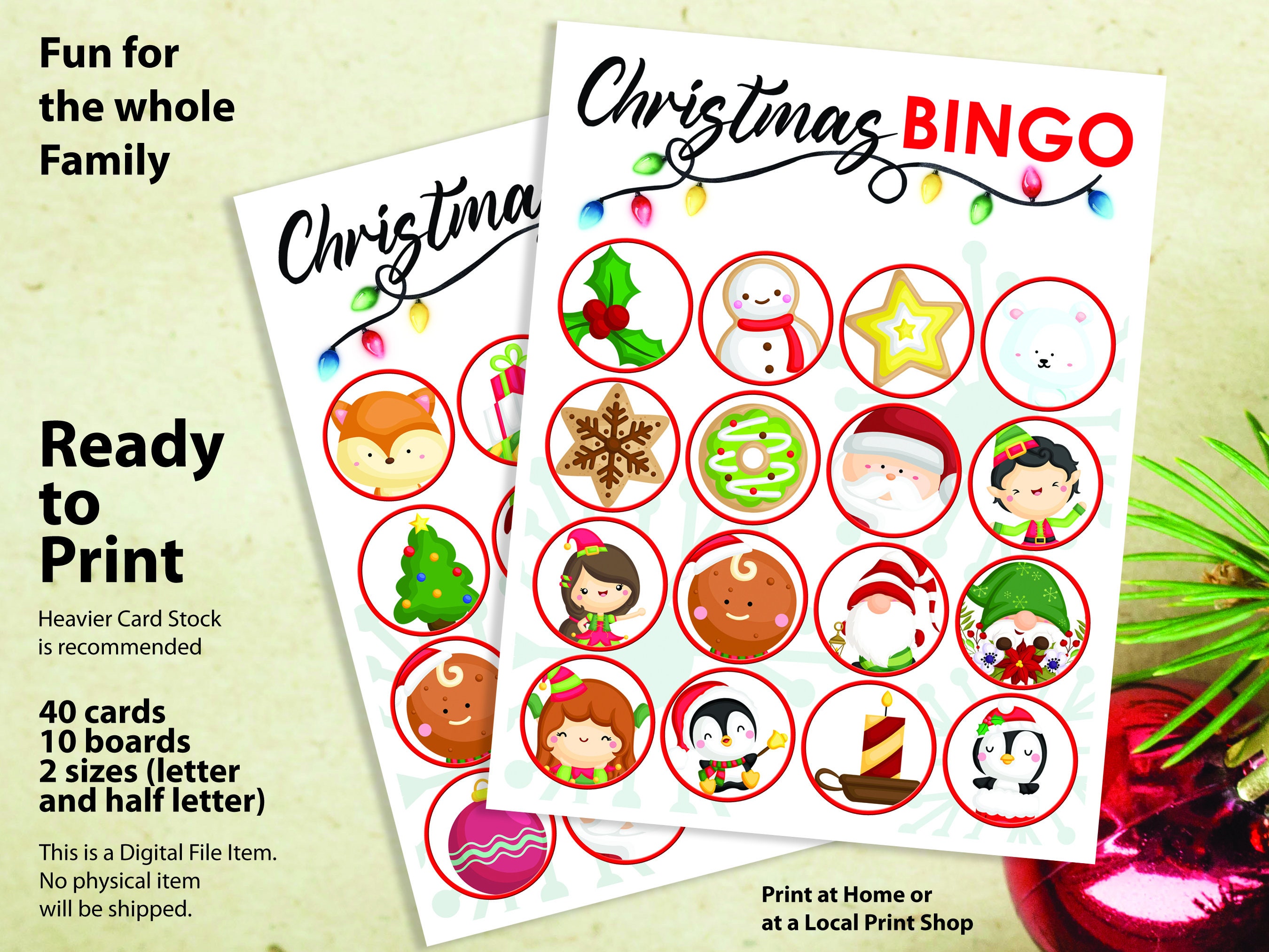 Christmas Party Games | Printable Christmas Bingo | Holiday Bingo Cards ...