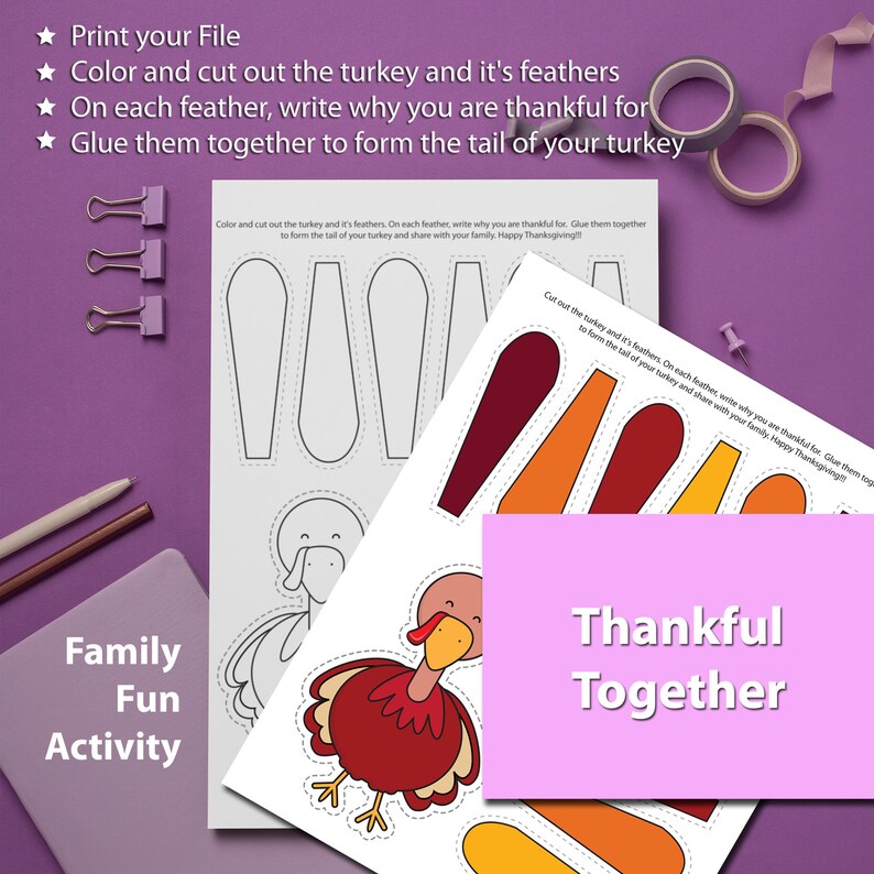 Printable Build a Turkey Kid's Craft | Thanksgiving Craft ...