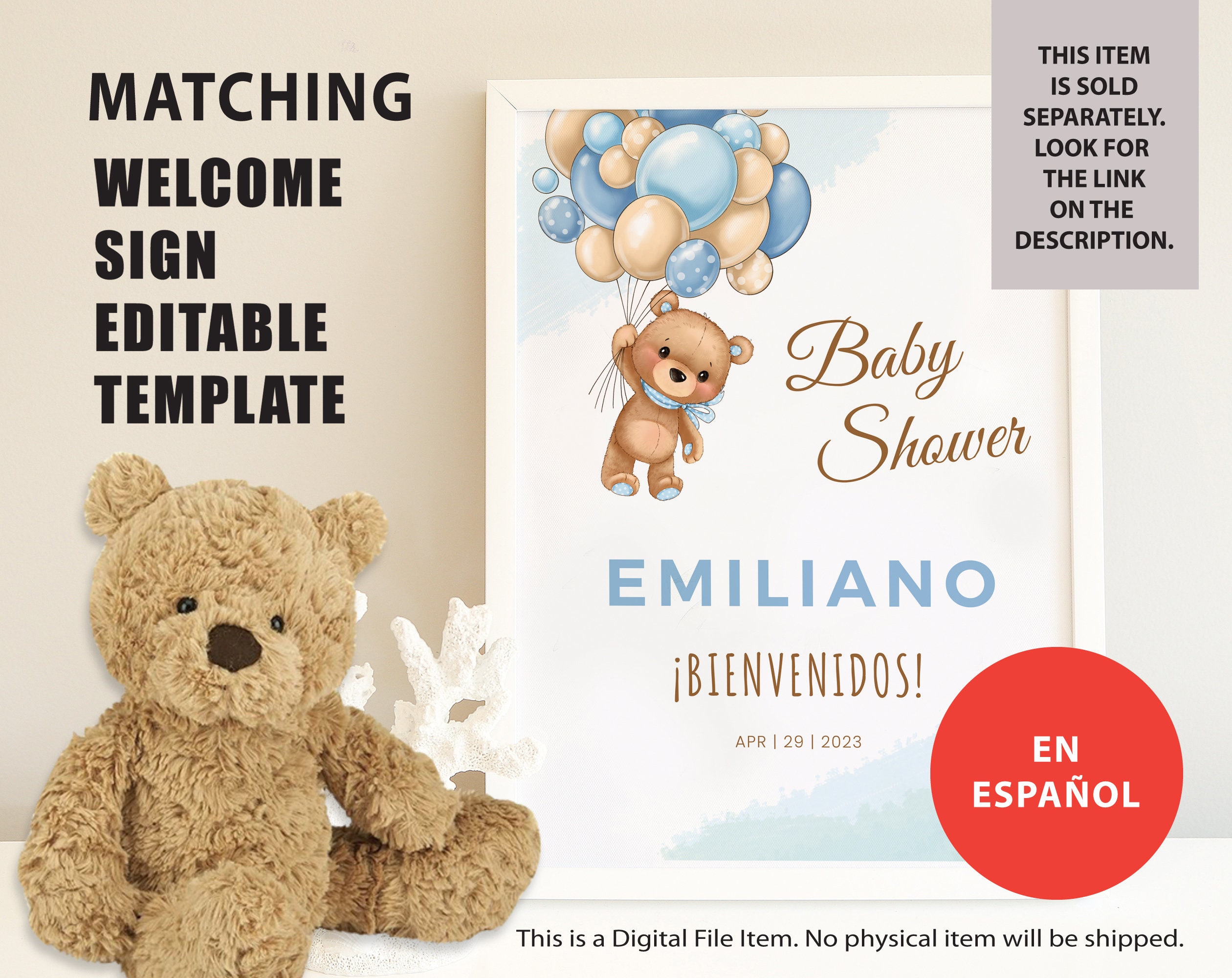 Spanish Teddy Bear Baby Shower Chip Bag Template (digital Download) - Etsy