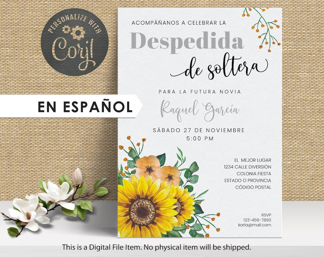 Spanish Bridal Shower Invite | Despedida De Soltera Invitacion ...