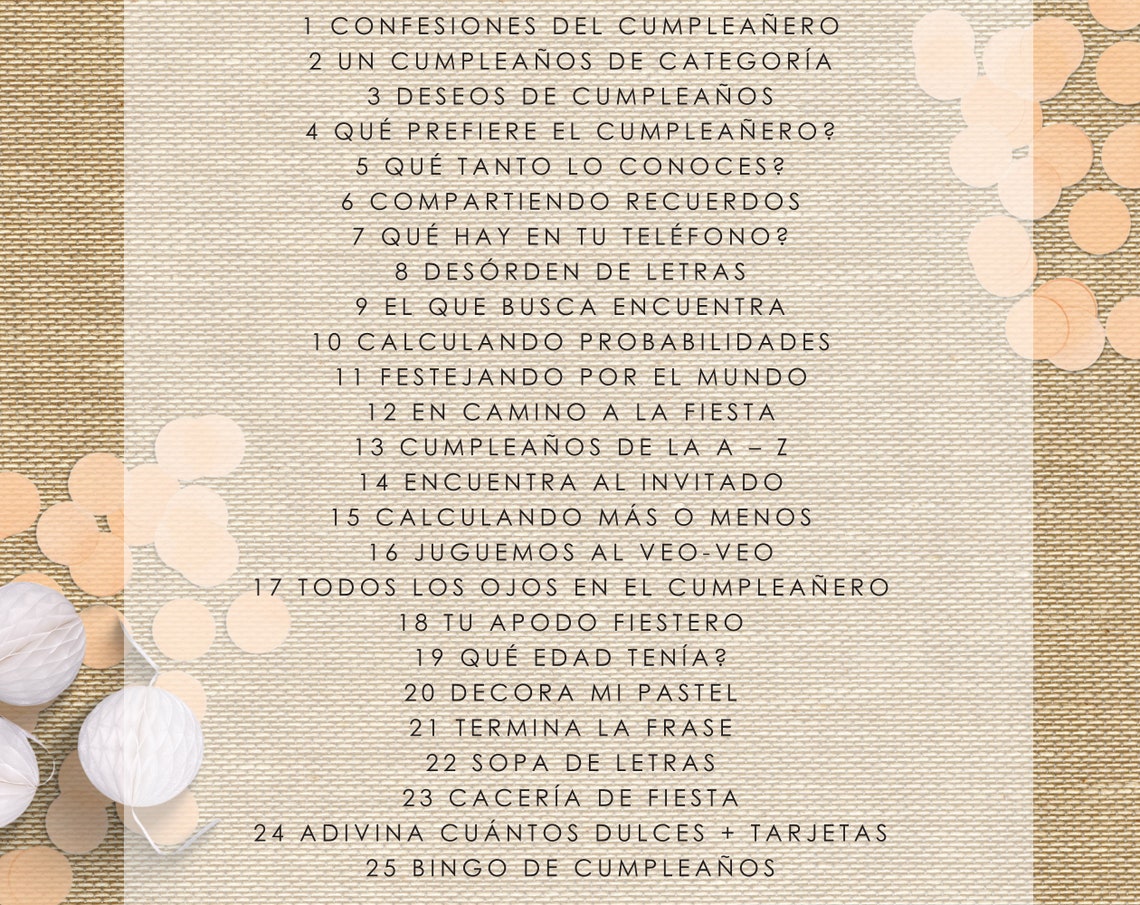 Spanish Birthday Party Games for Him | Juegos Fiesta De Cumpleaños En ...