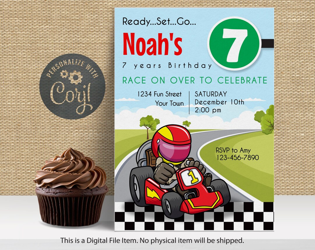 Race Car 7th Birthday Invitation 7 | INSTANT DOWNLOAD | 7th Birthday ...