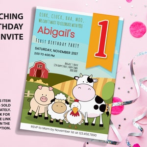 Farm Birthday Thank You Card | Farm Animals Thank You Note | Barnyard ...