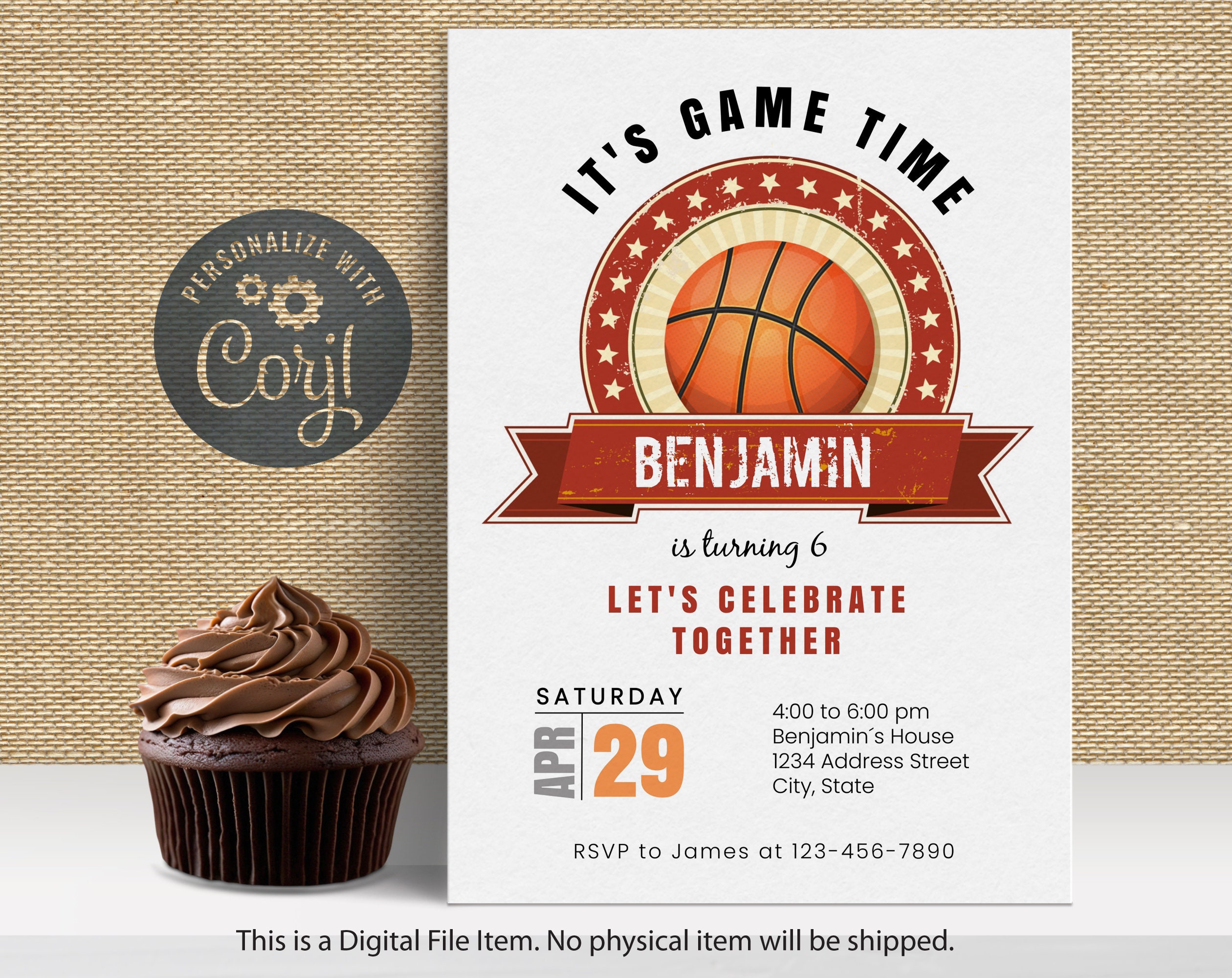 Basketball Birthday Invitation Digital | Basketball Theme Party ...