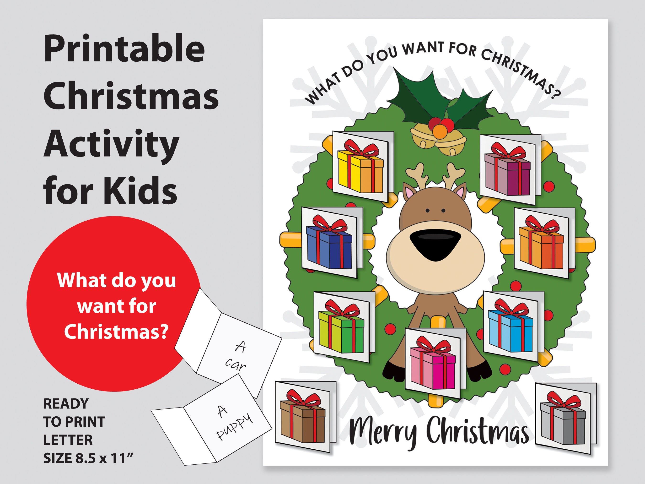 Christmas Wish List Printable for Kids - Letter to Santa Coloring ...