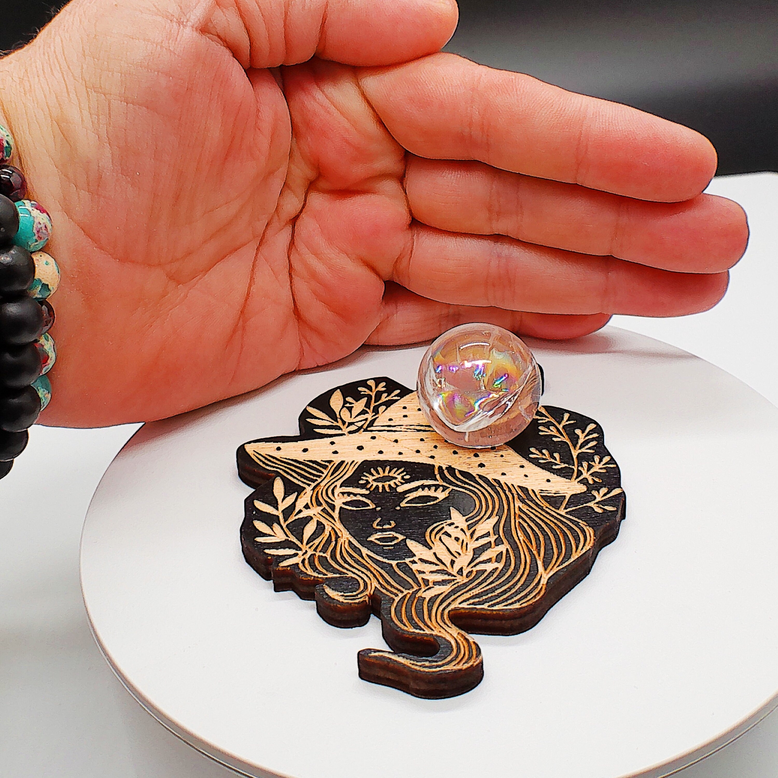 Wooden Witch Sphere Stand, Crystal Ball Holder - Etsy