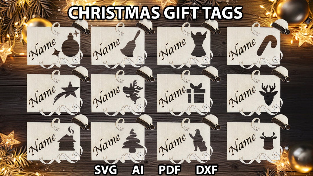 Gift Tags SVG, Tags Svg, Label Svg, Gift Tag Template, Glowforge Svg ...