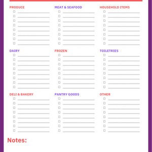 Printable Grocery Planner List 8x10 - Etsy