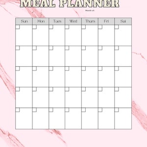 Printable Pink Marble Meal Planning Kit 3 Pages! 8x10 - Etsy