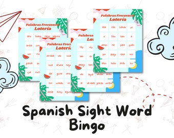 Spanish High Frequency Word Flashcards 100 Words Palabras - Etsy