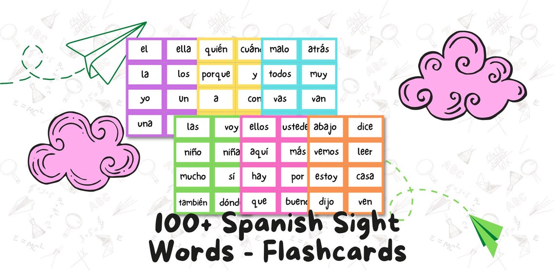 Spanish High Frequency Words Flashcards at Sheila Sparks blog