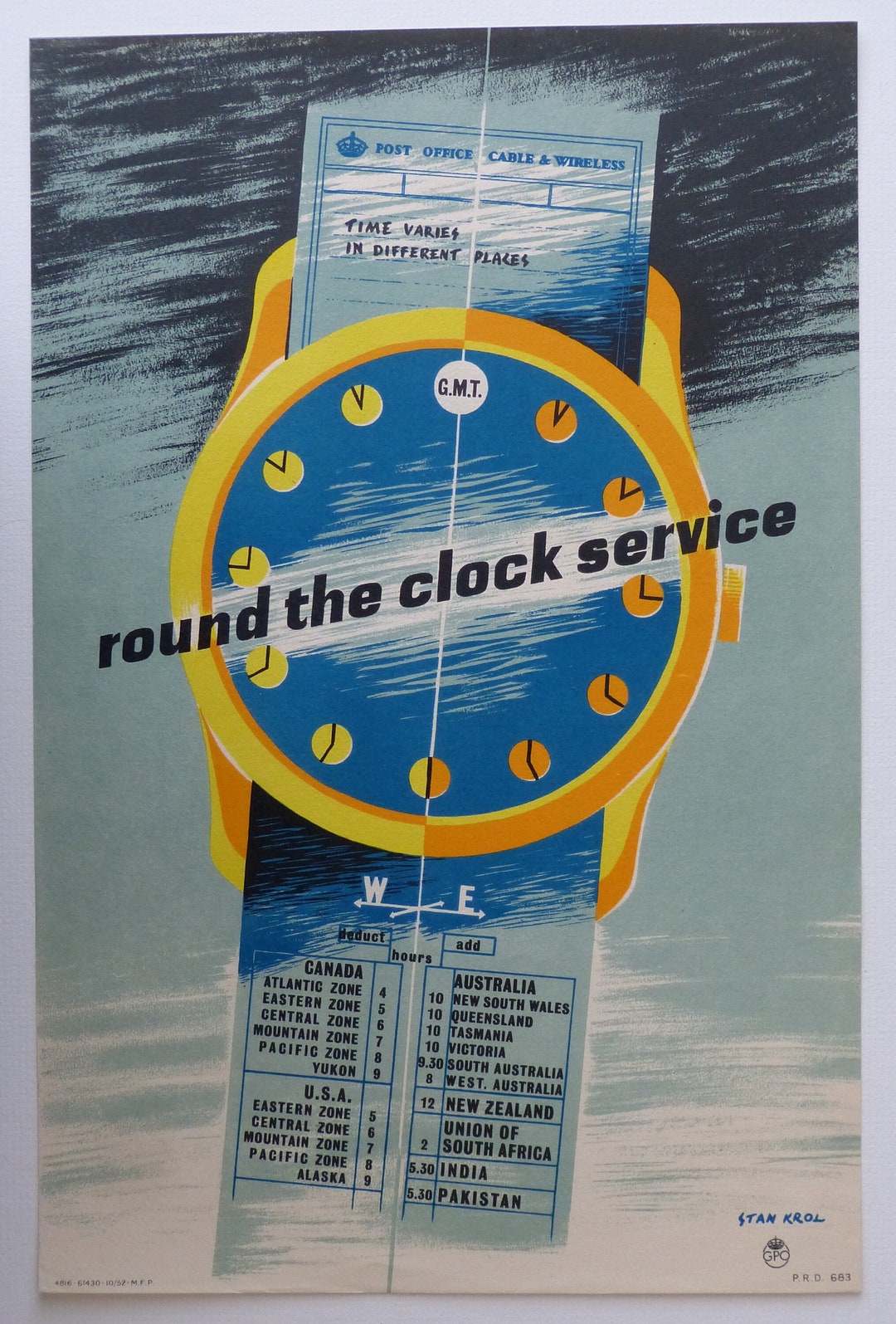 1950's GPO Original Public Information Poster round - Etsy