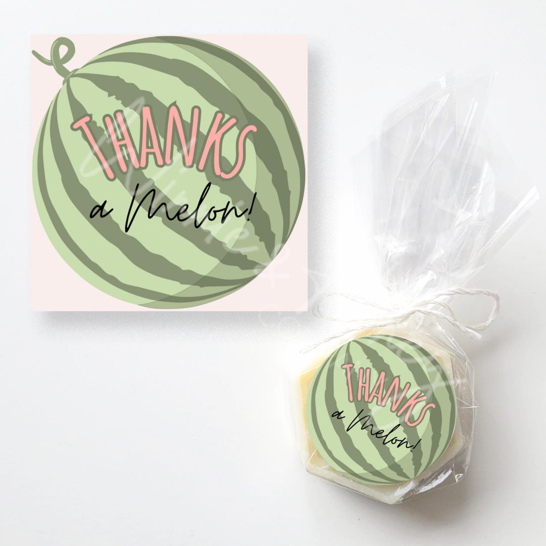 Watermelon Themed Editable Birthday Party Favor Tag Label Digital ...