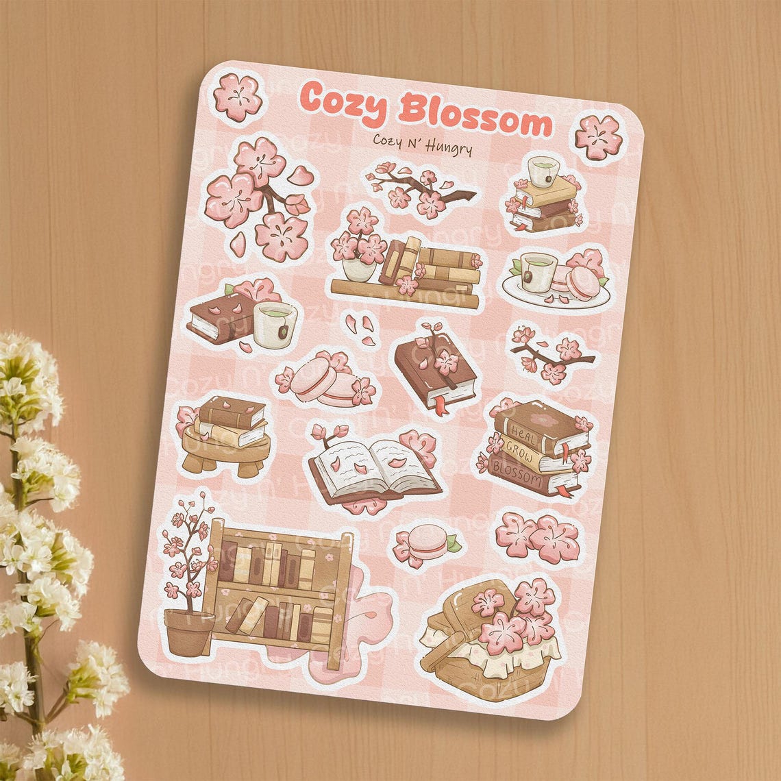 Sakura Books Stickers | Cherry Blossom Journaling Decals - Etsy