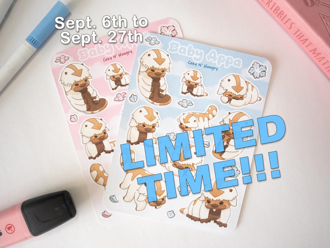 Last Airbender Sticker Sheets Appa Stickers ATLA Planner Sticker Sheets ...