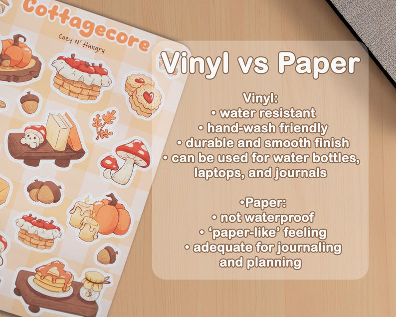 Cottagecore Sticker Sheet | Kawaii Mushroom and Woodland Decals for ...