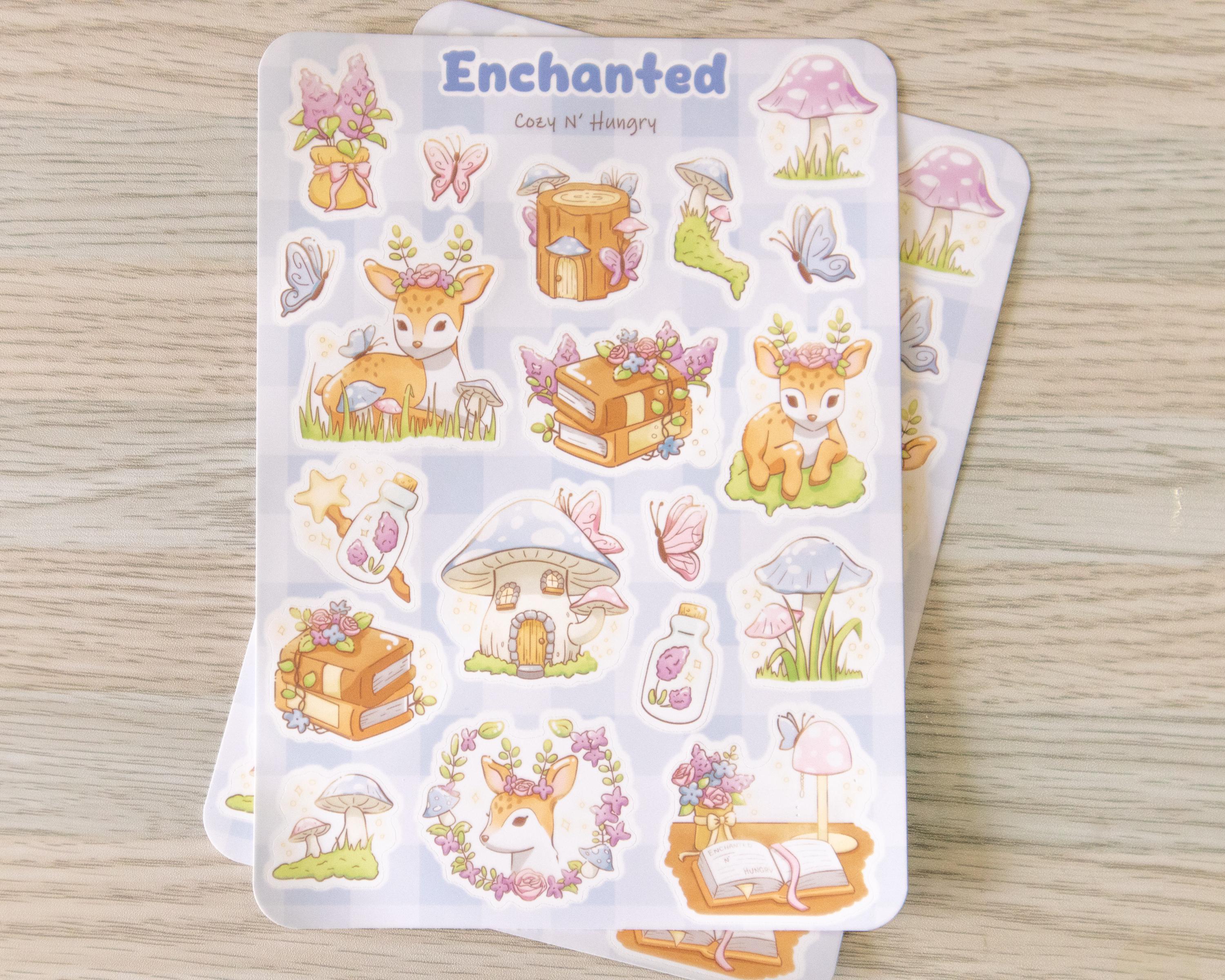 Enchanted Forest Sticker Sheet: Pastel Cottagecore Fairy Decals for ...