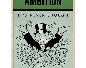PATIENCE Motivational Wall Art, Monopoly Poster, Inspirational ...