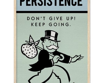 PATIENCE Motivational Wall Art, Monopoly Poster, Inspirational ...