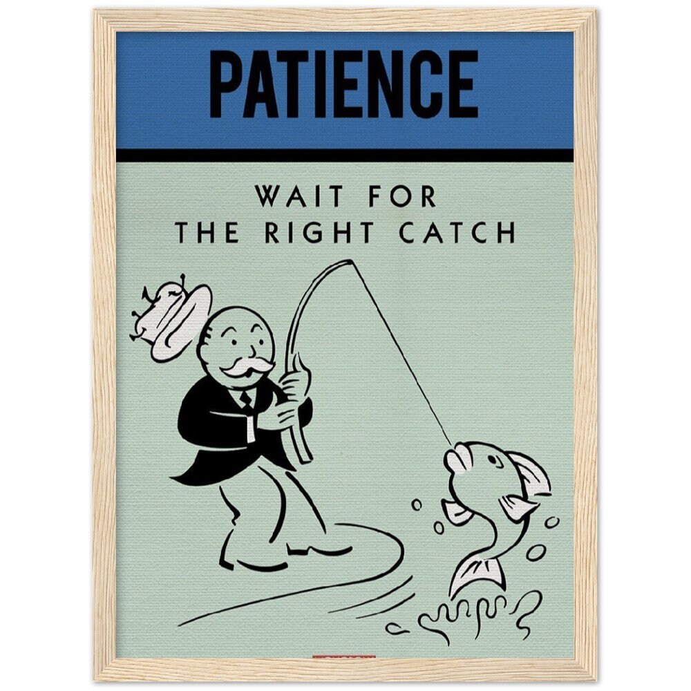 PATIENCE Motivational Wall Art, Monopoly Poster, Inspirational ...