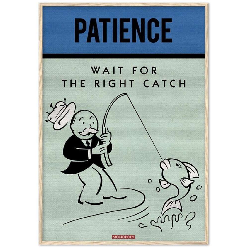 PATIENCE Motivational Wall Art, Monopoly Poster, Inspirational ...