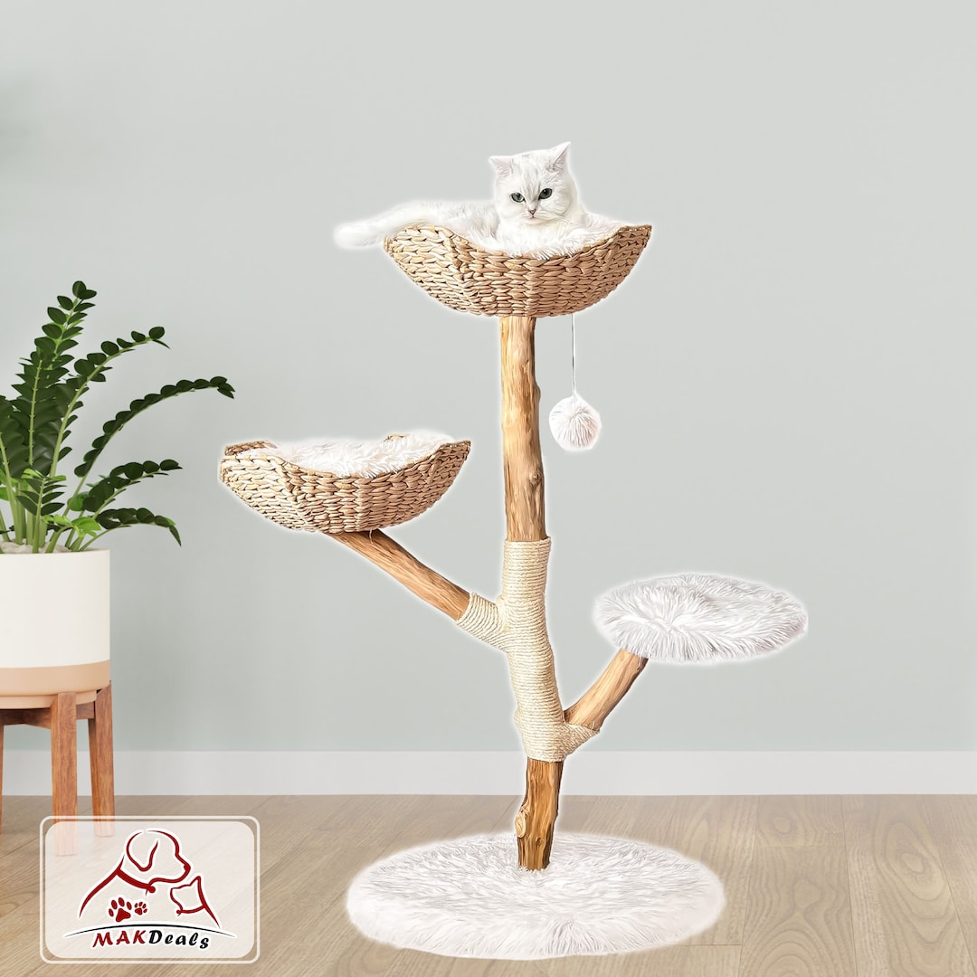 Cat Tree Tower, Cat Tree Topper, Driftwood Cat Tree Addon, Modern Wood ...