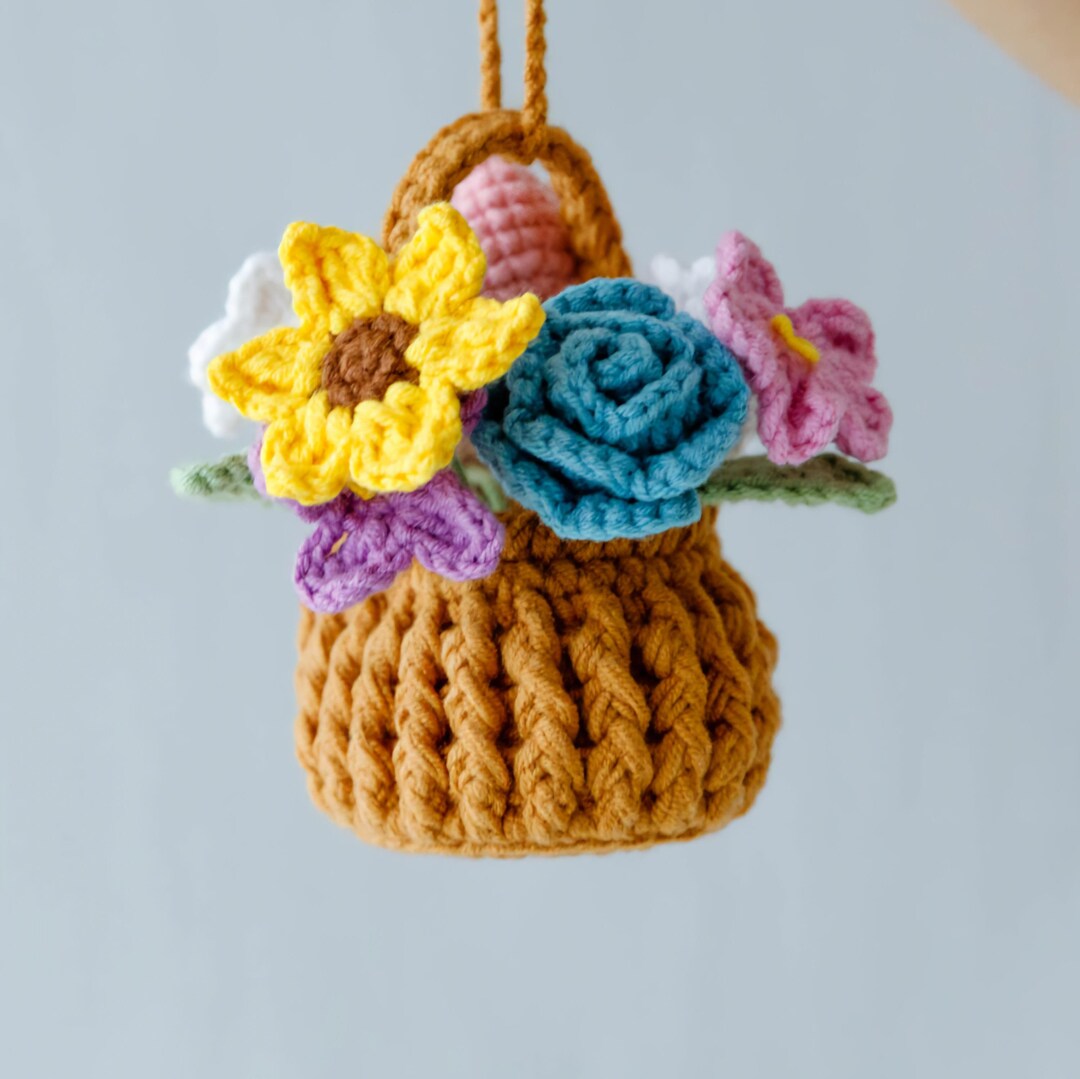 Hanging Flower Basket Crochet Pattern PDF - Etsy