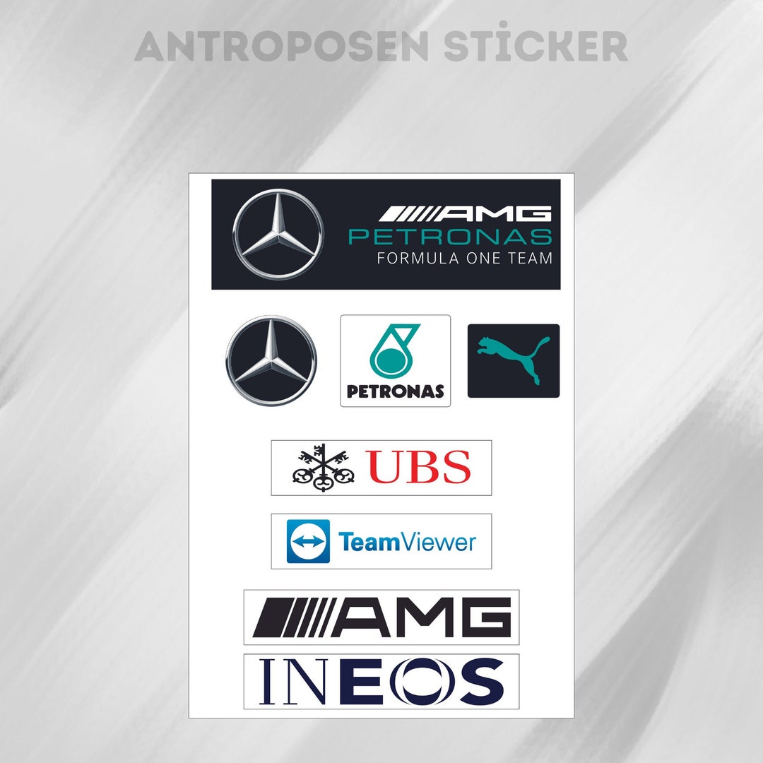 Mercedes F1 Logo and Sponsor Sticker Mercedes Sticker Set - Etsy