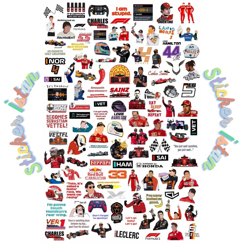 Buy Formula 1 Full Set Sticker, F1 Sticker Full Set, Formula One, F1 ...