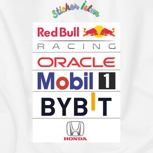 Red Bull Formula One F1 Racing Blue Background Stickers X2 for Car, Van ...