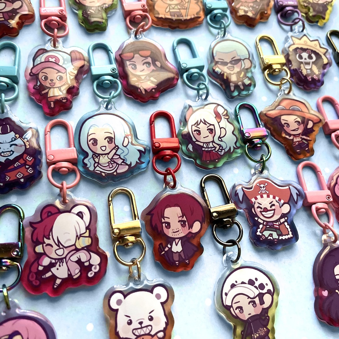 Mini Anime Acrylic Keychains & Stickers - Etsy