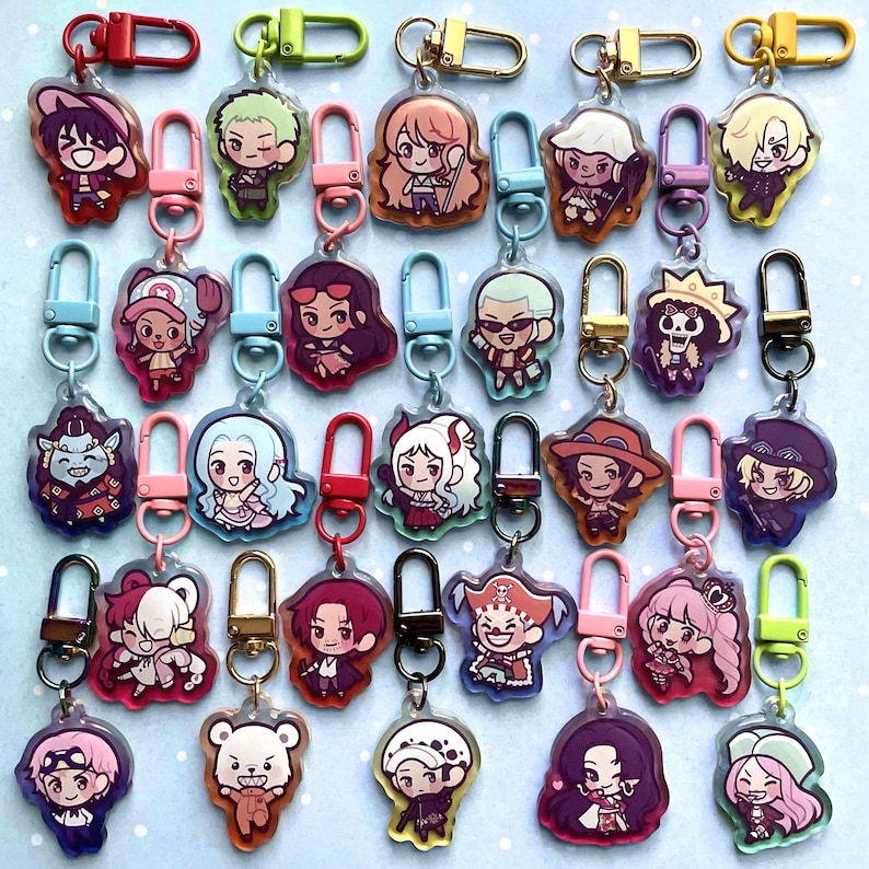 Mini Anime Acrylic Keychains & Stickers - Etsy