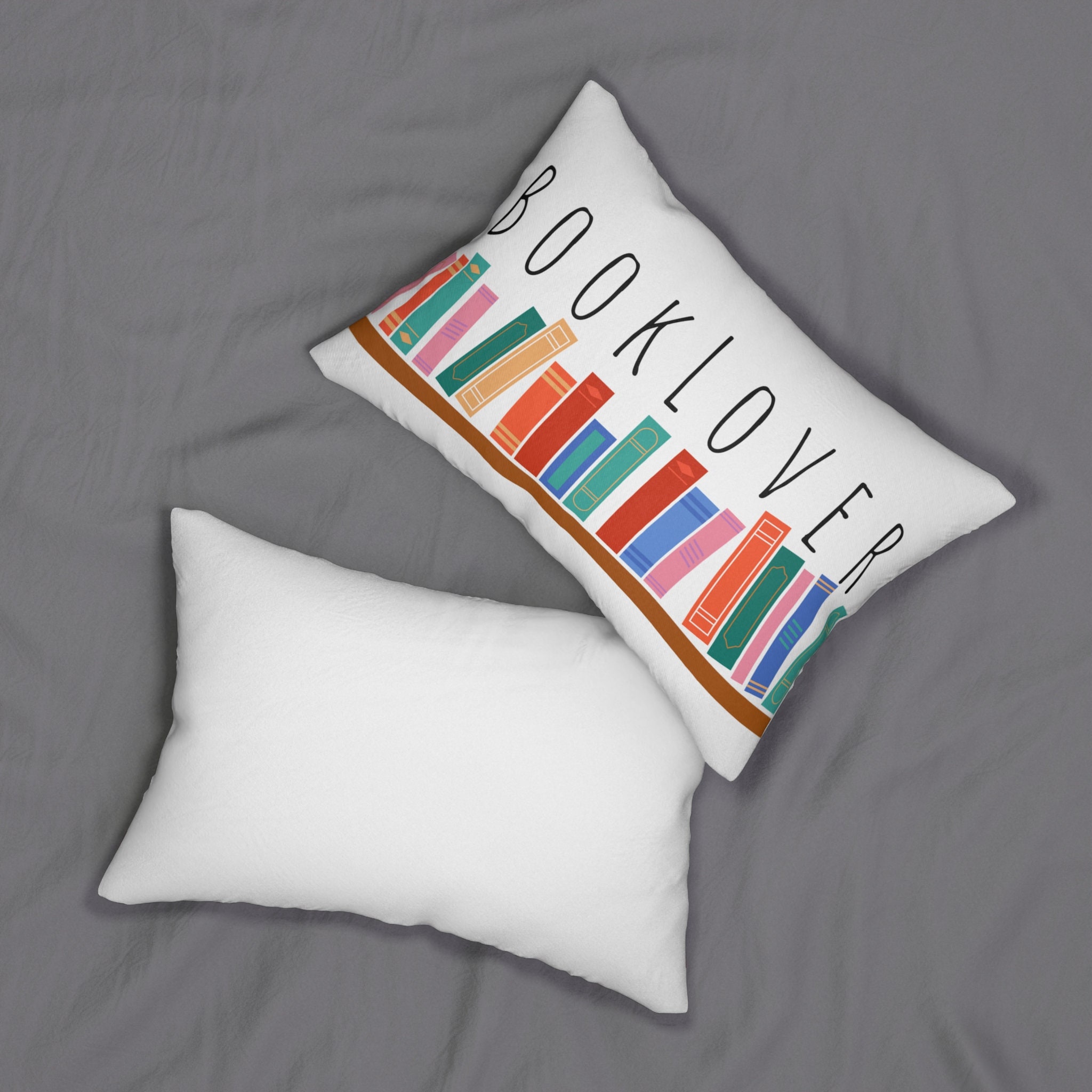 Bookish Reading Pillow, Book Nook Long Lumbar Pillow, Throw Pillow Book ...