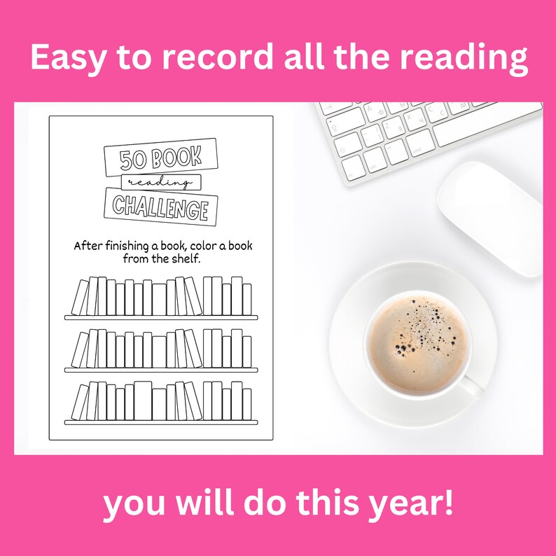 2024 Reading Tracker Printable, Bookshelf Reading Log 8X11 Letter Size ...