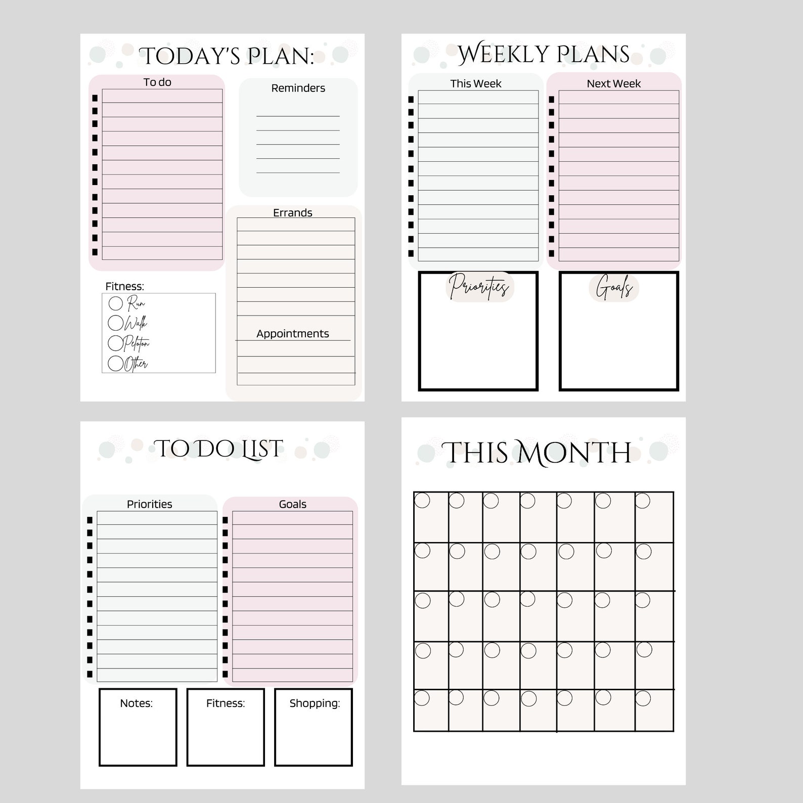 Daily Planner | Monthly Planner | to Do List | Planner Template ...