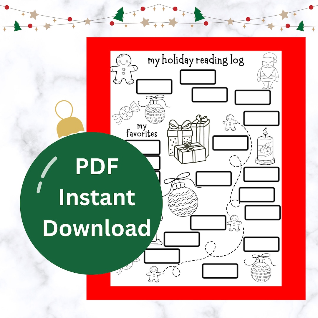 Holiday Reading Book Log, Winter Reading Tracker, Reading Challenge ...