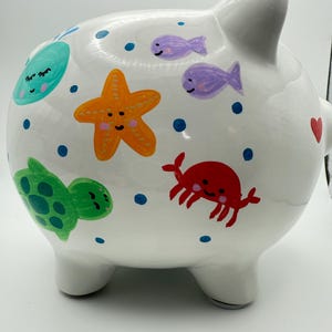 Personalized Piggy Bank, Hand Painted, Ceramic, Baby Boy or Girl ...