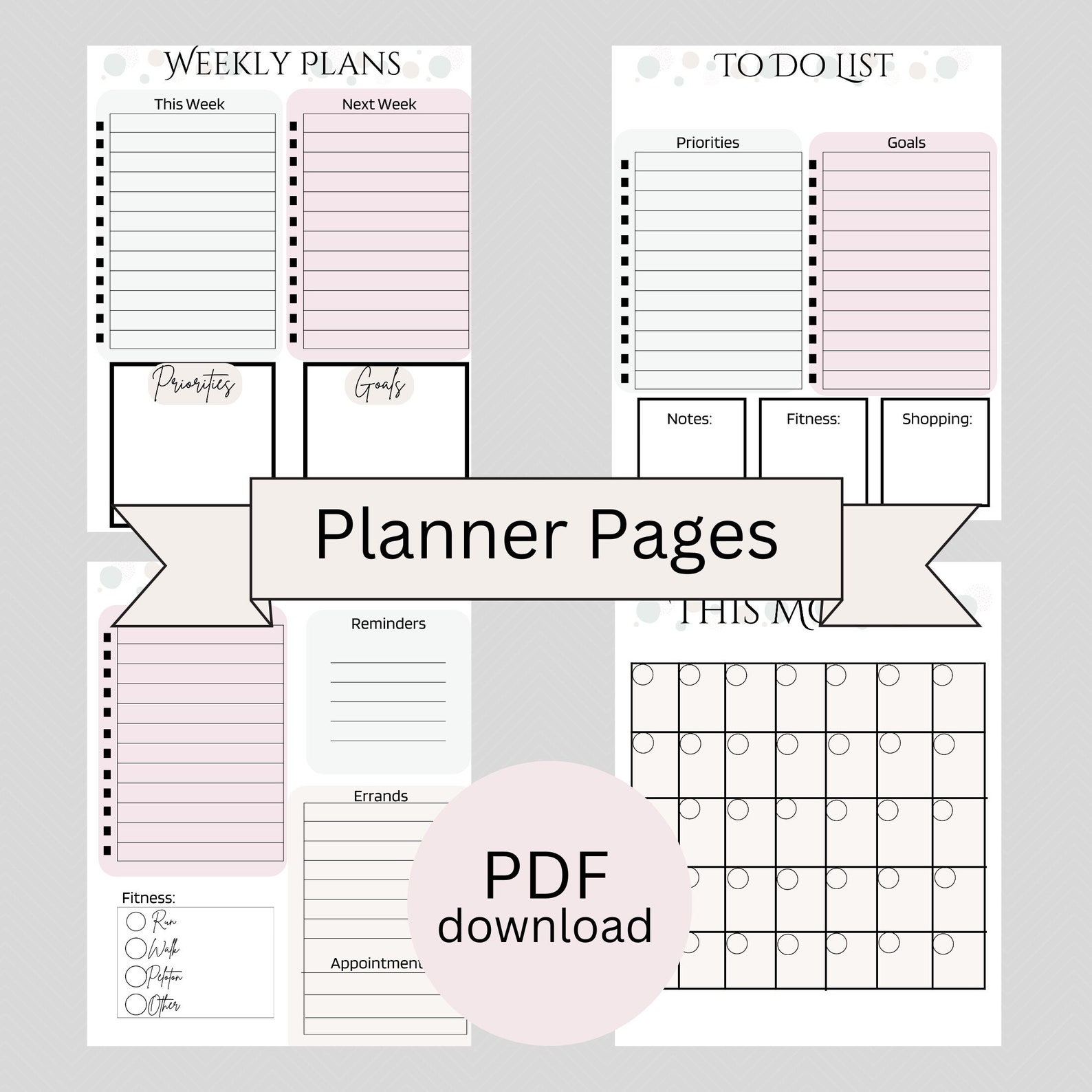 Daily Planner Monthly Planner to Do List Planner Template Instant ...