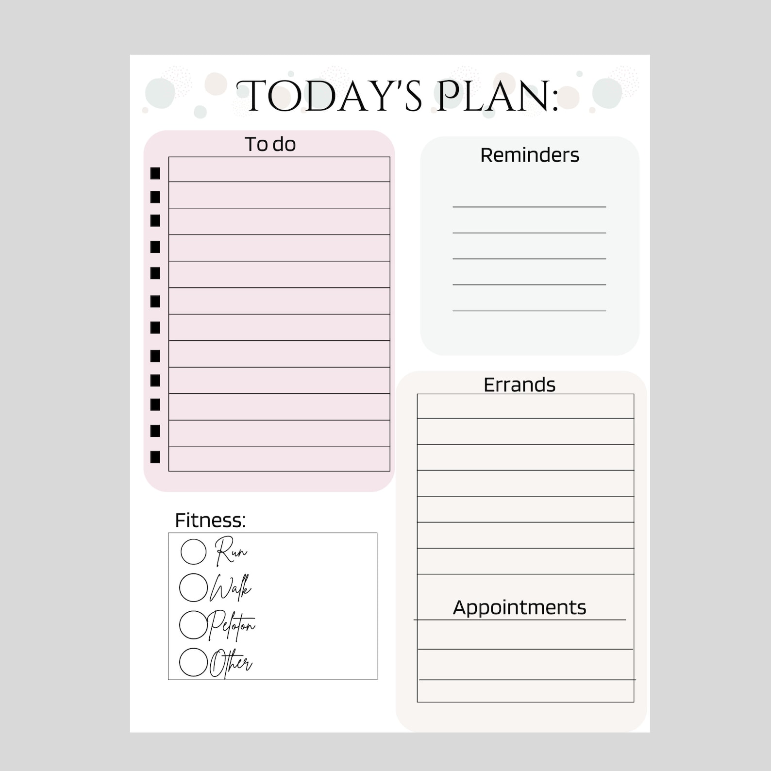 Daily Planner | Monthly Planner | to Do List | Planner Template ...