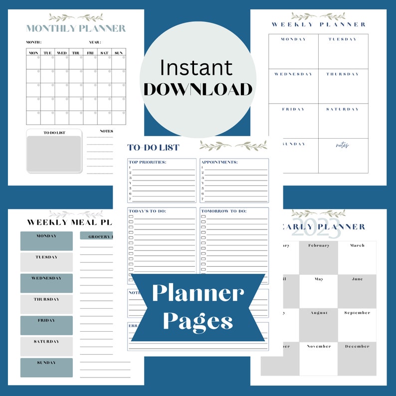 Printable Planner | Daily, Weekly, Monthly Templates (instant Download ...